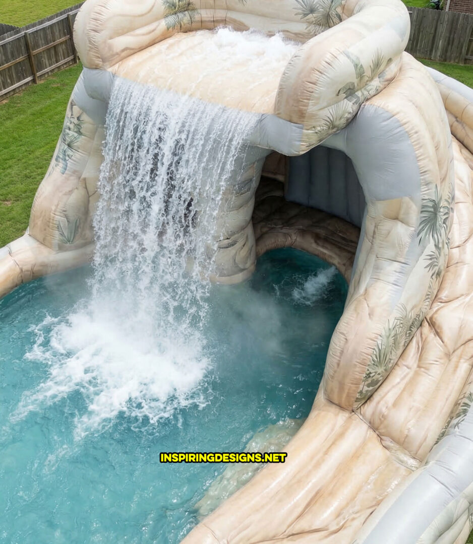 These Inflatable Cave Waterfall Pools Are the Ultimate Summer Backyard Flex