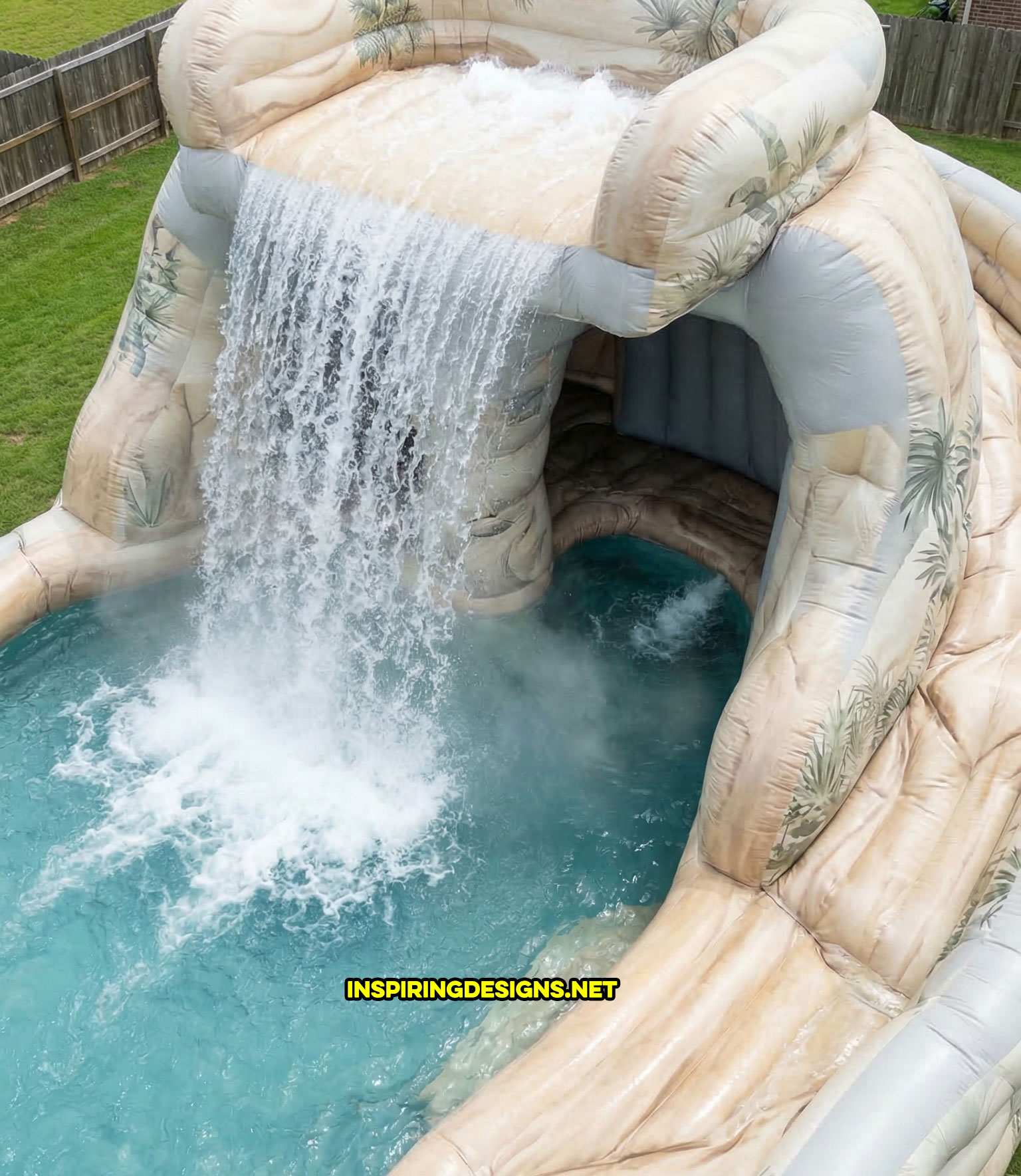 These Inflatable Cave Waterfall Pools Are the Ultimate Summer Backyard Flex