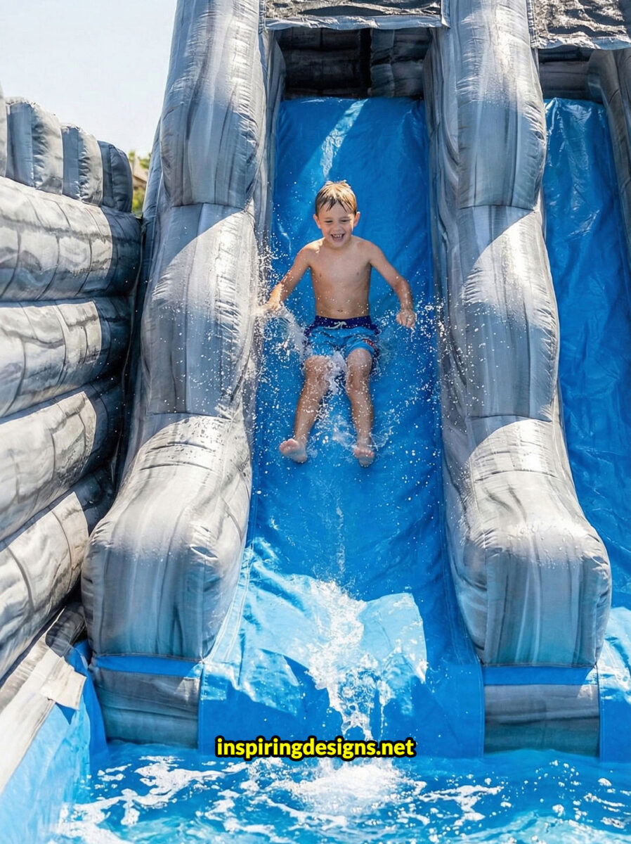 These Giant Inflatable Castle Pools Create a Backyard Medieval Water ...