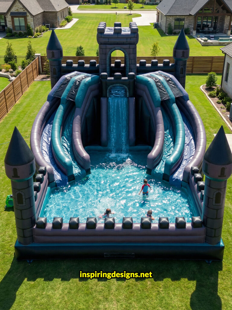 These Giant Inflatable Castle Pools Create a Backyard Medieval Water ...