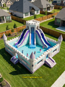 These Giant Inflatable Castle Pools Create a Backyard Medieval Water ...