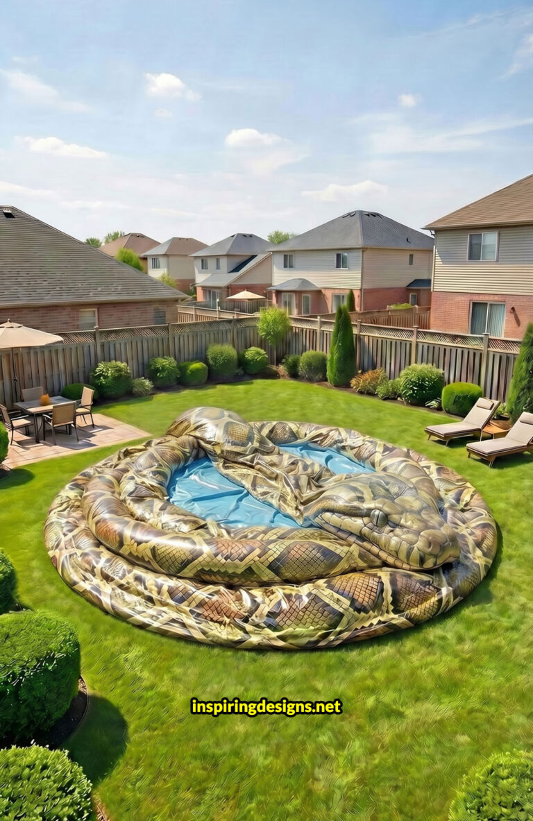 These Giant Inflatable Snake Pools Let You Swim In Their Coil