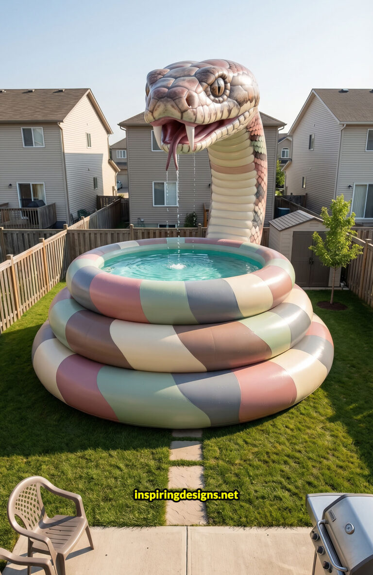 These Giant Inflatable Snake Pools Let You Swim In Their Coil