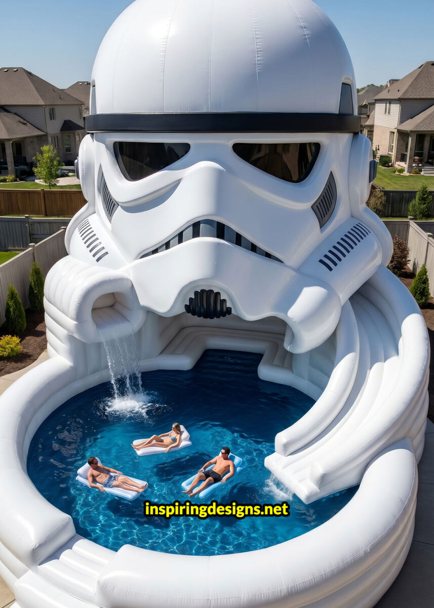 These Inflatable Star Wars Helmet Pools Prove the Dark Side Has the ...