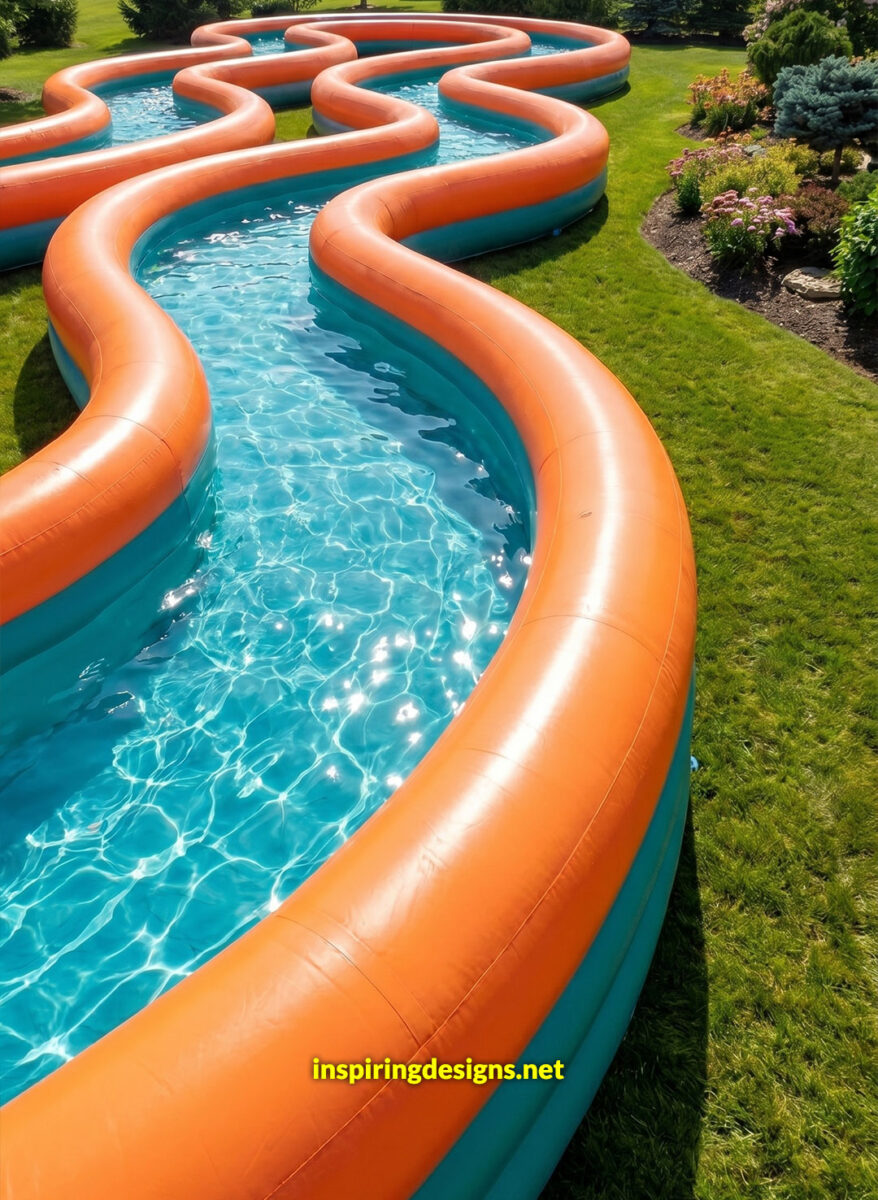 This Giant Inflatable Lazy River Pool Turns Any Backyard Into a Waterpark