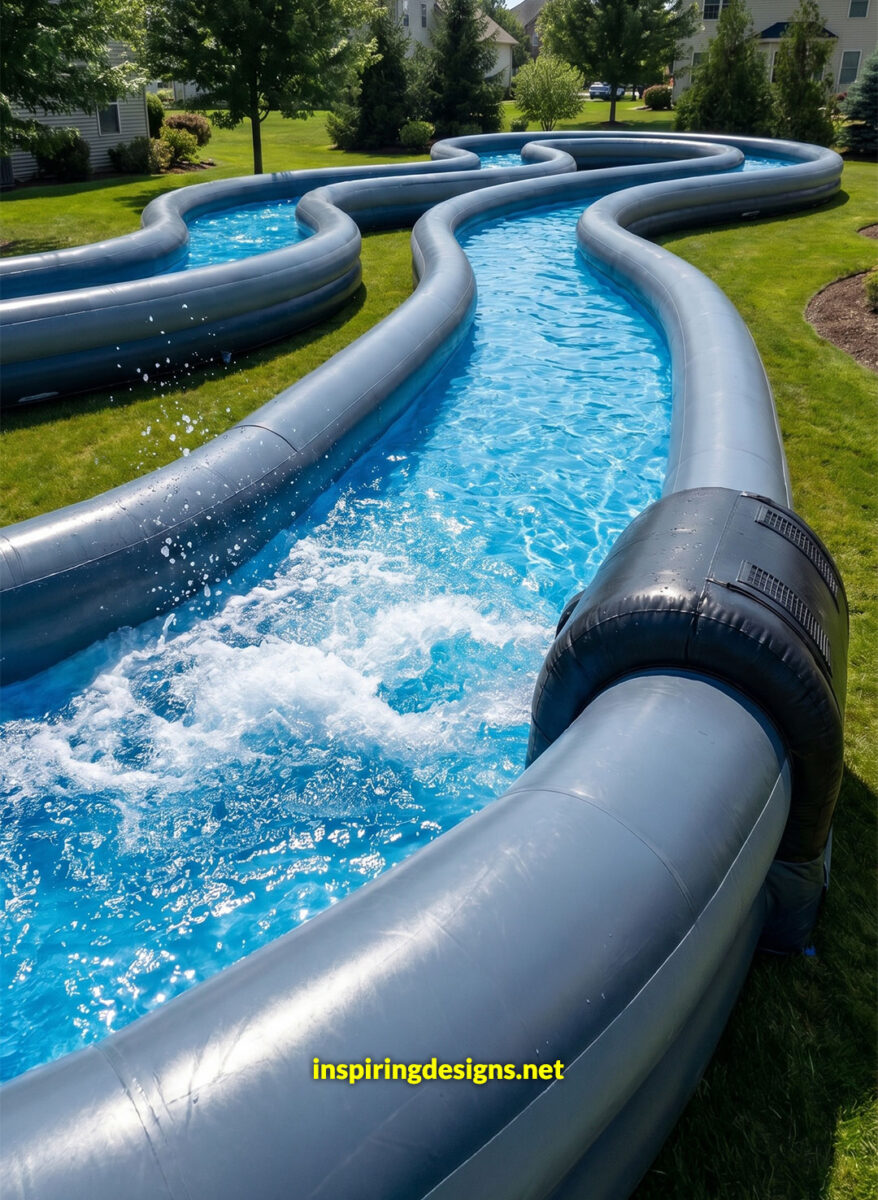 This Giant Inflatable Lazy River Pool Turns Any Backyard Into a Waterpark