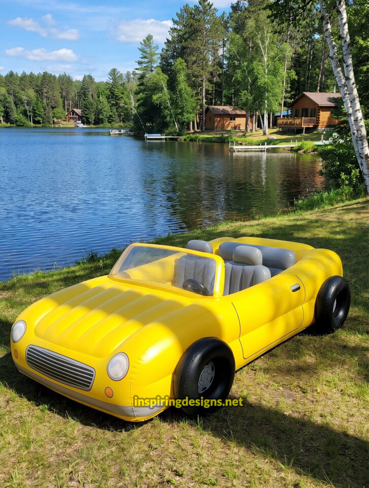 Inflatable Car Boat: A Life-Size Battery-Powered Convertible for the Lake