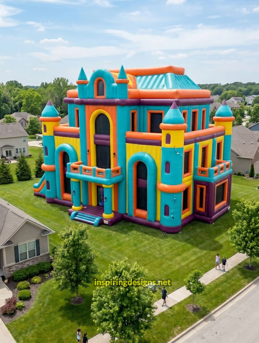 These Inflatable Mansion Bounce Houses Make Every Party Feel Like a Red ...